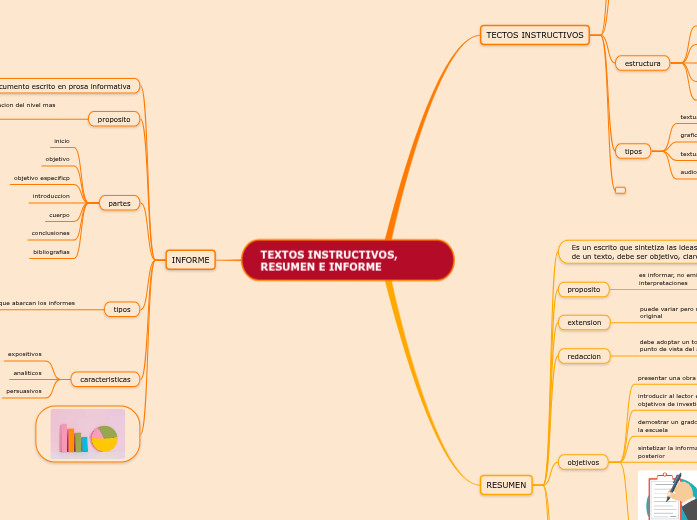 TEXTOS INSTRUCTIVOS, RESUMEN E INFORME - Mind Map
